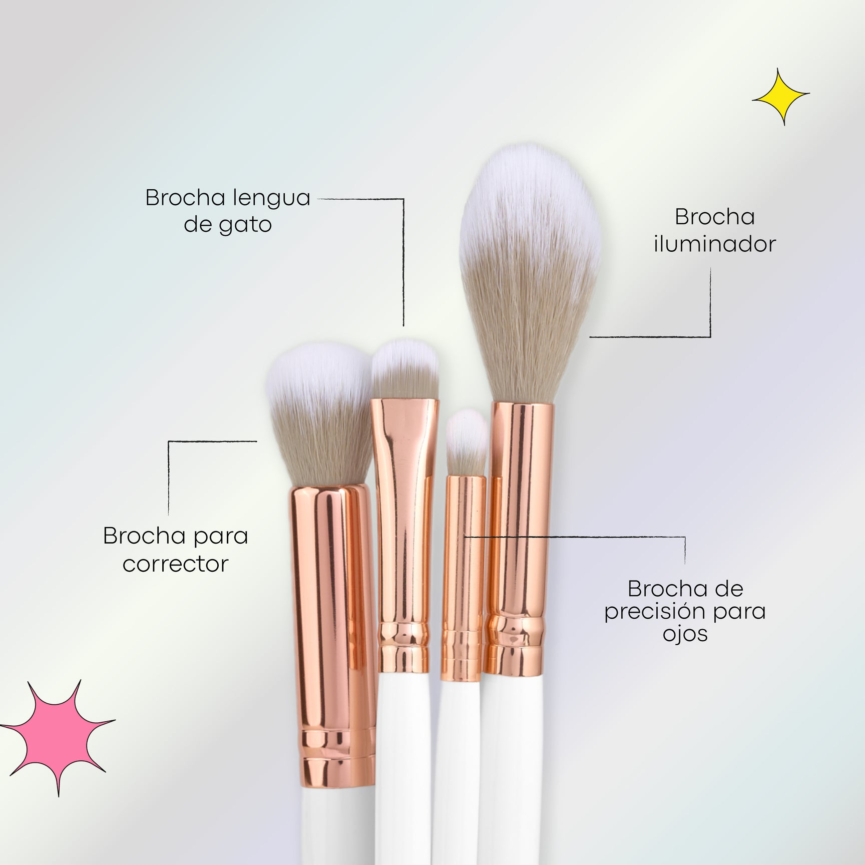Kit de brochas Sunshine X 10 pcs – Lula Beauty